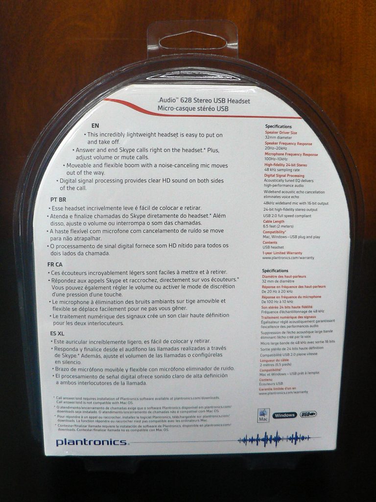 Plantronics 628 Auriculares Headset - Optima Ingenieria S.A